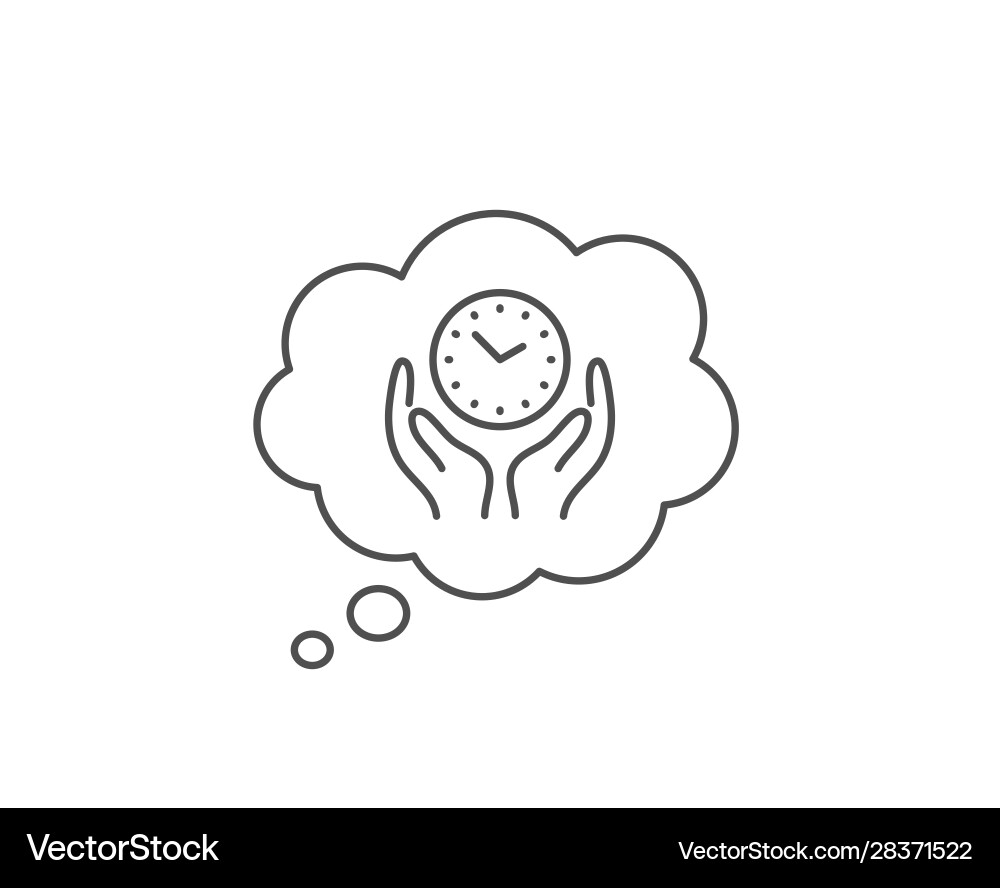 Safe time line icon clock sign hold watch Vector Image