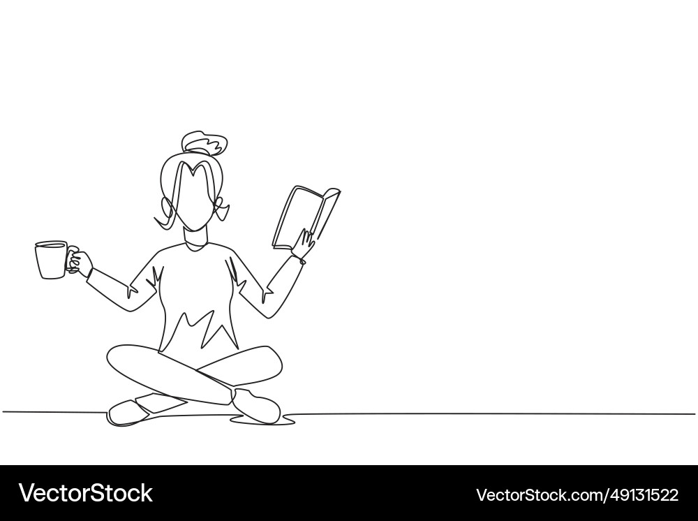 Single continuous line drawing clever woman Vector Image