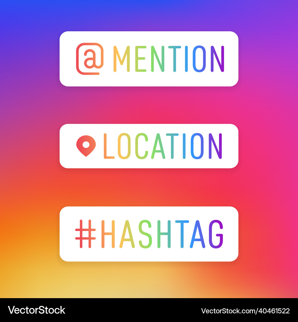 Social media stickers Royalty Free Vector Image