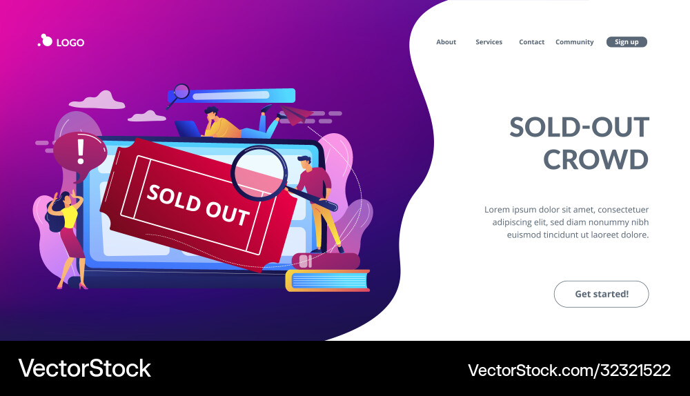 Sold-out event concept landing page Royalty Free Vector