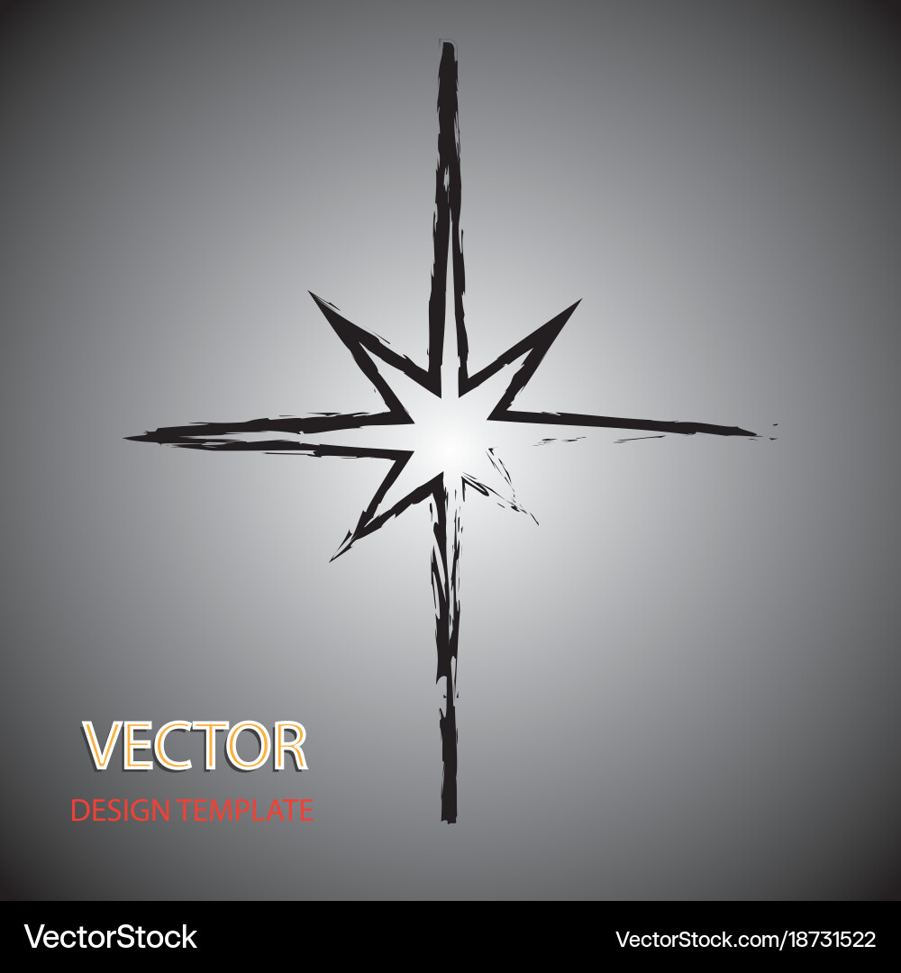 Star icon in flat design gray on white Royalty Free Vector