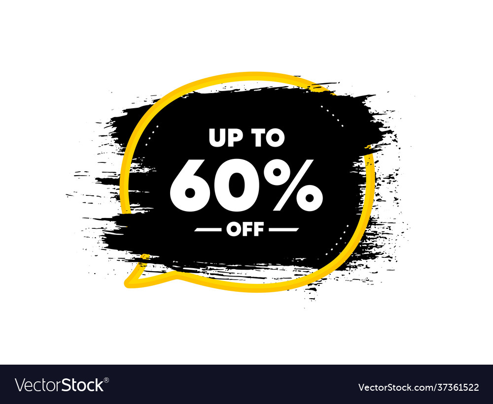 Up To 60 Percent Off Sale Discount Offer Price Vector Image