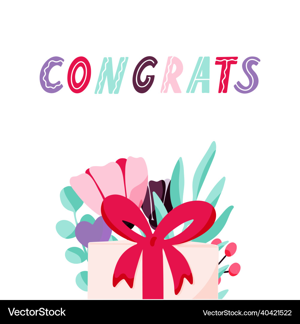 With the inscription congrats Royalty Free Vector Image