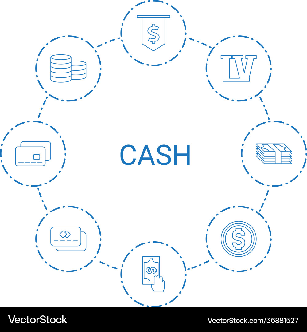 8 cash icons Royalty Free Vector Image - VectorStock