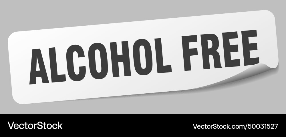 Alcohol free sticker label Royalty Free Vector Image