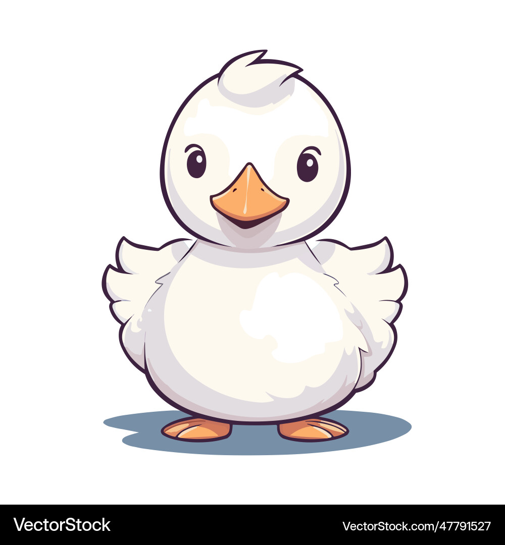 Cute goose cartoon character Royalty Free Vector Image
