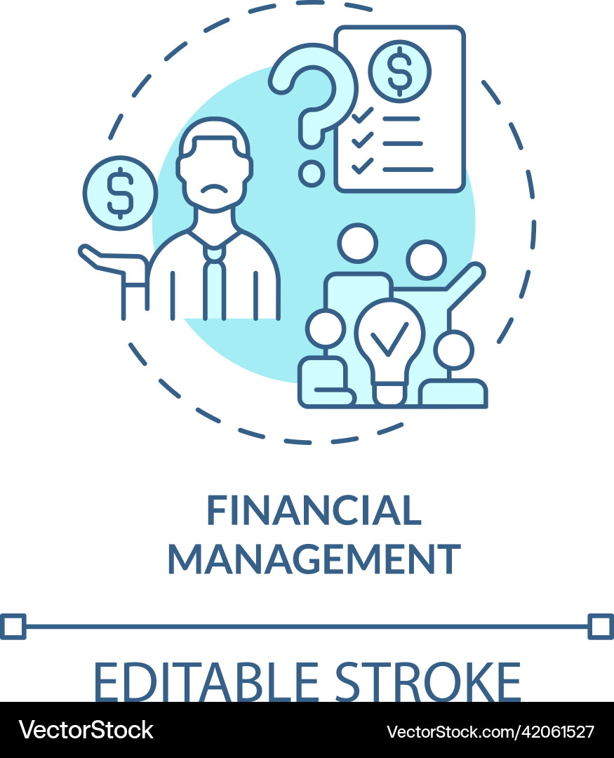 Financial management turquoise concept icon Vector Image
