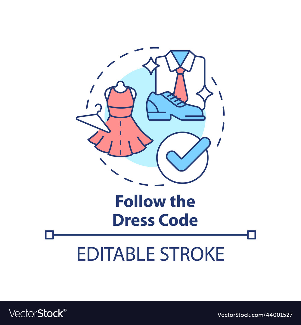 Follow dress code concept icon Royalty Free Vector Image Follow dress code concept icon Royalty Free Vector Image
