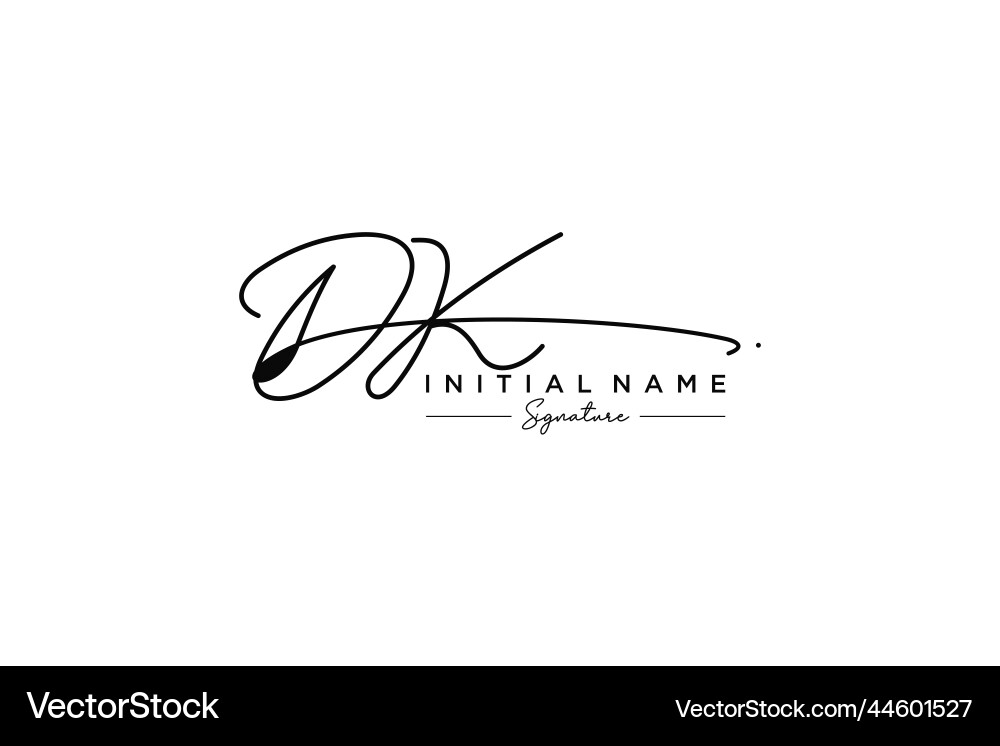 Initial dk signature logo template hand drawn Vector Image