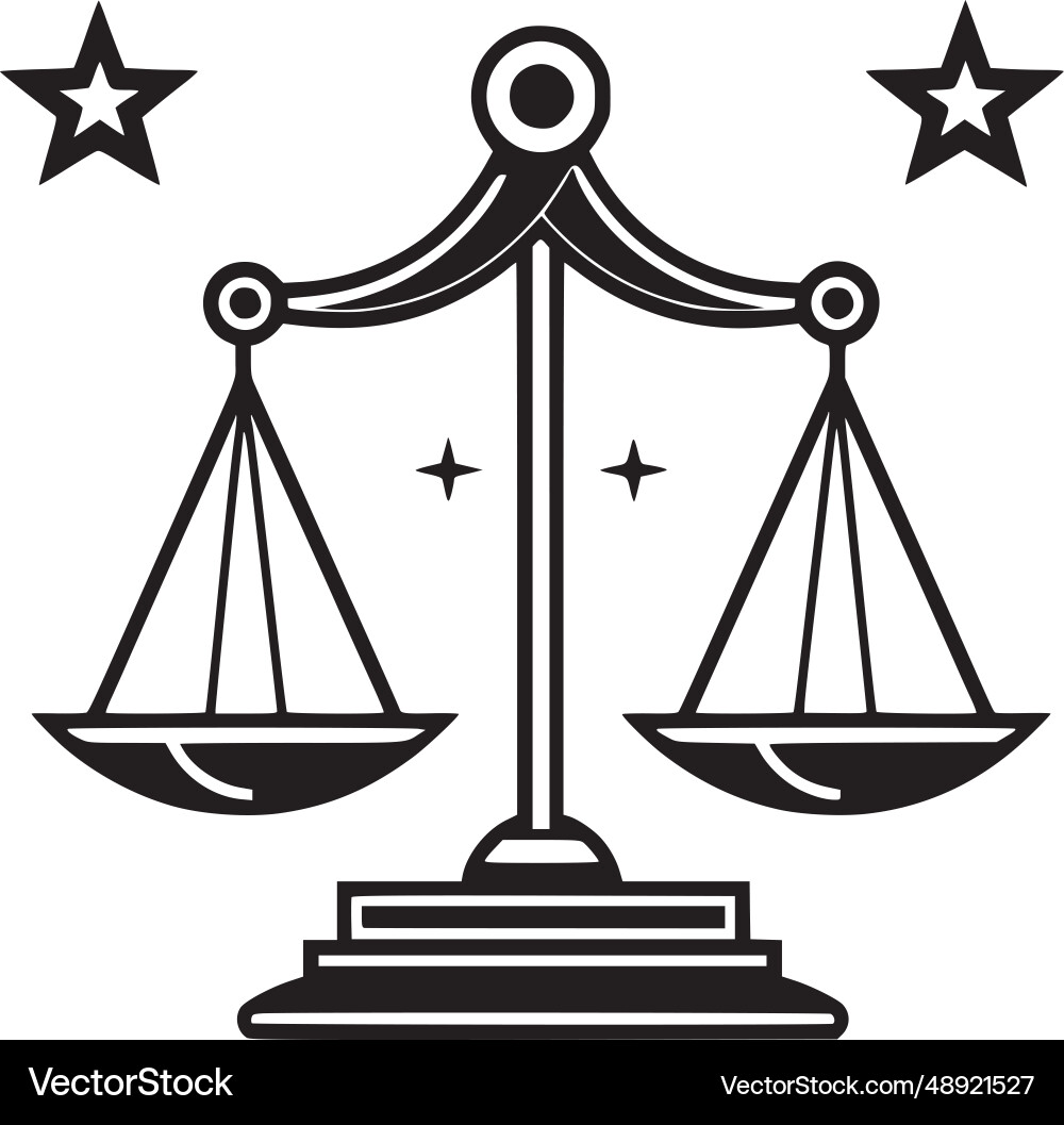 Justice - black and white isolated icon Royalty Free Vector