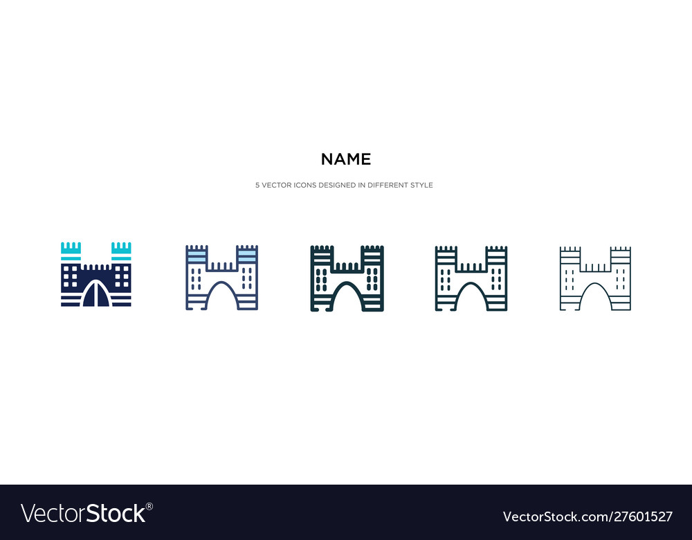 Name icon in different style two colored Vector Image