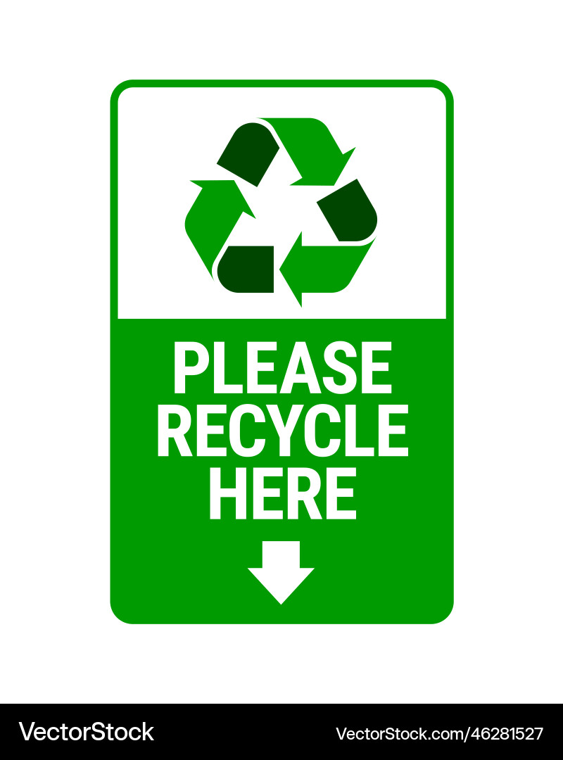 Recycling point sign poster concept Royalty Free Vector