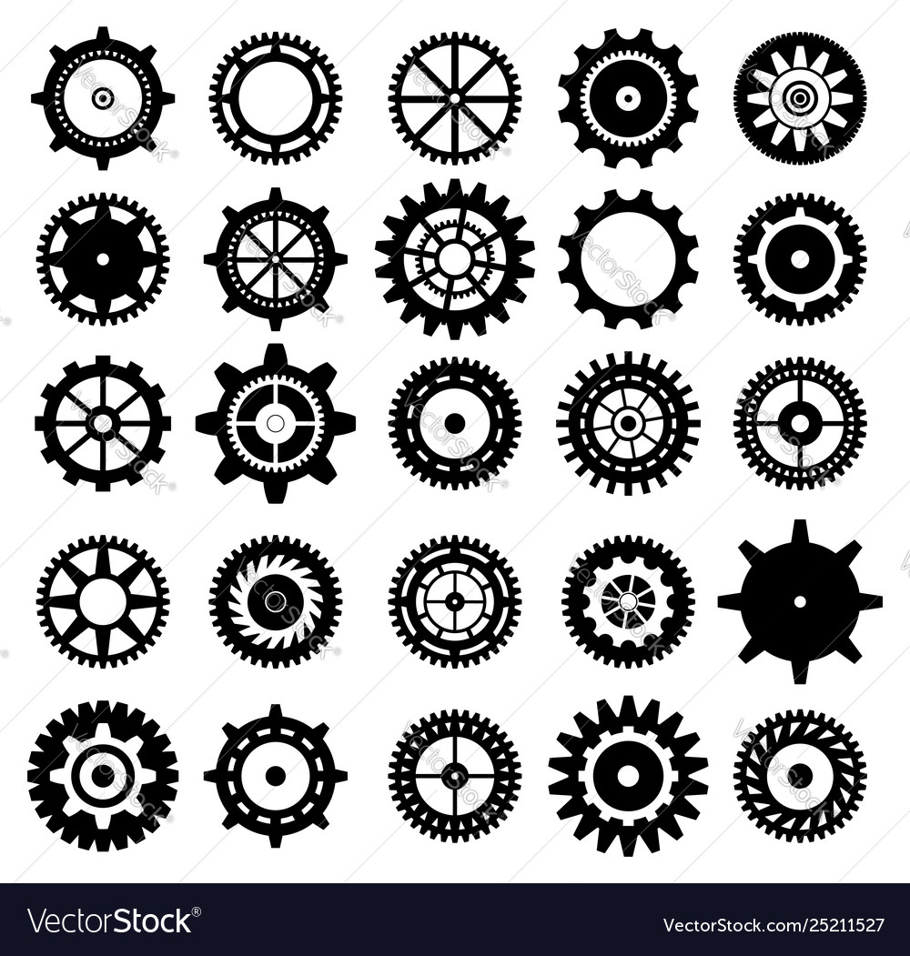 Set gear icons Royalty Free Vector Image - VectorStock