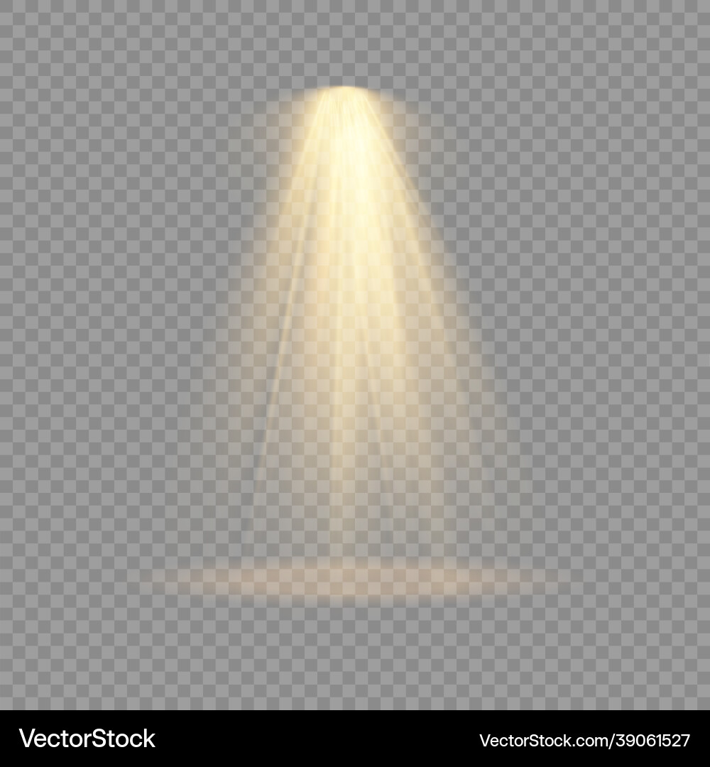 Set of yellow spotlight projector light effect Vector Image