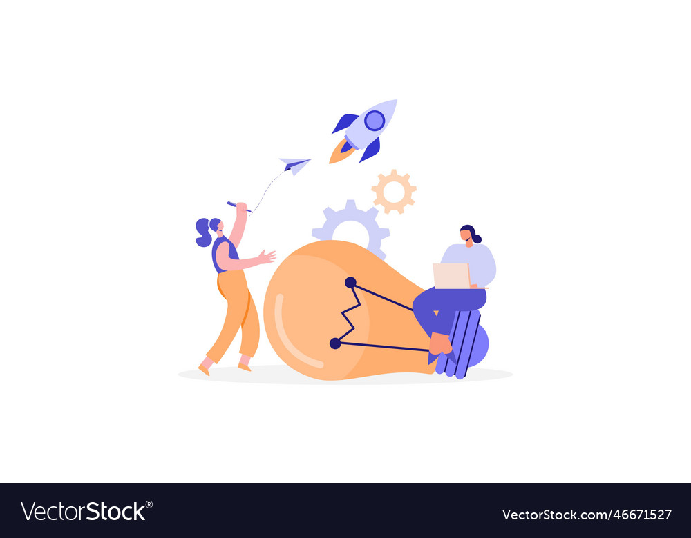 Solution in business solving to look idea concept Vector Image