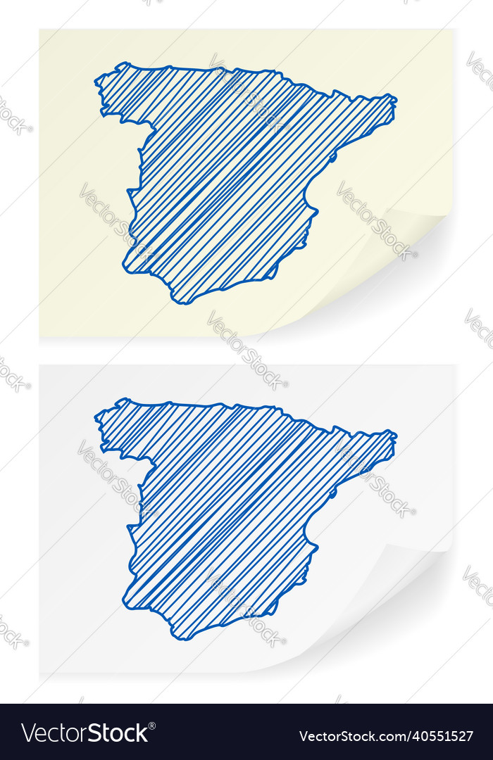 Spain scribble map Royalty Free Vector Image - VectorStock