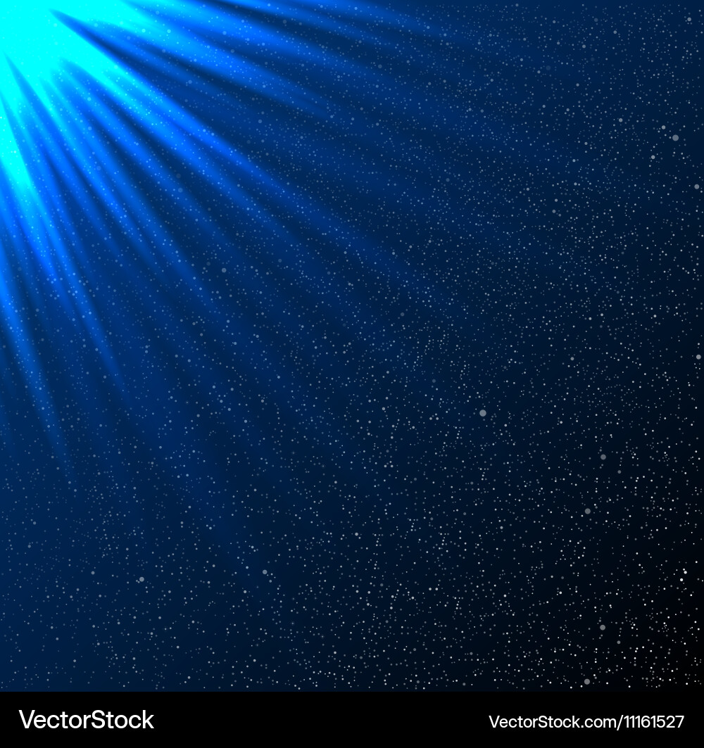 Stars sky night Blue rays Glare Royalty Free Vector Image
