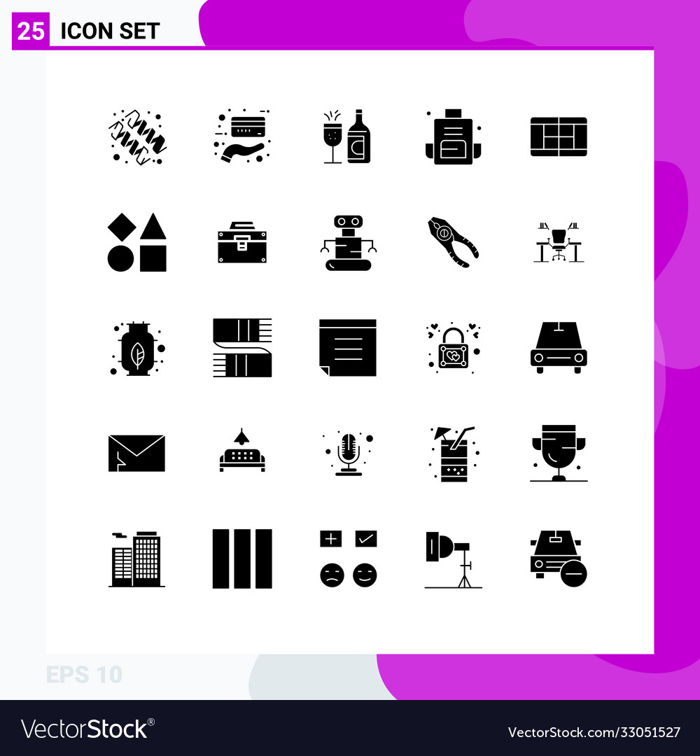 Stock icon pack 25 line signs and symbols Vector Image