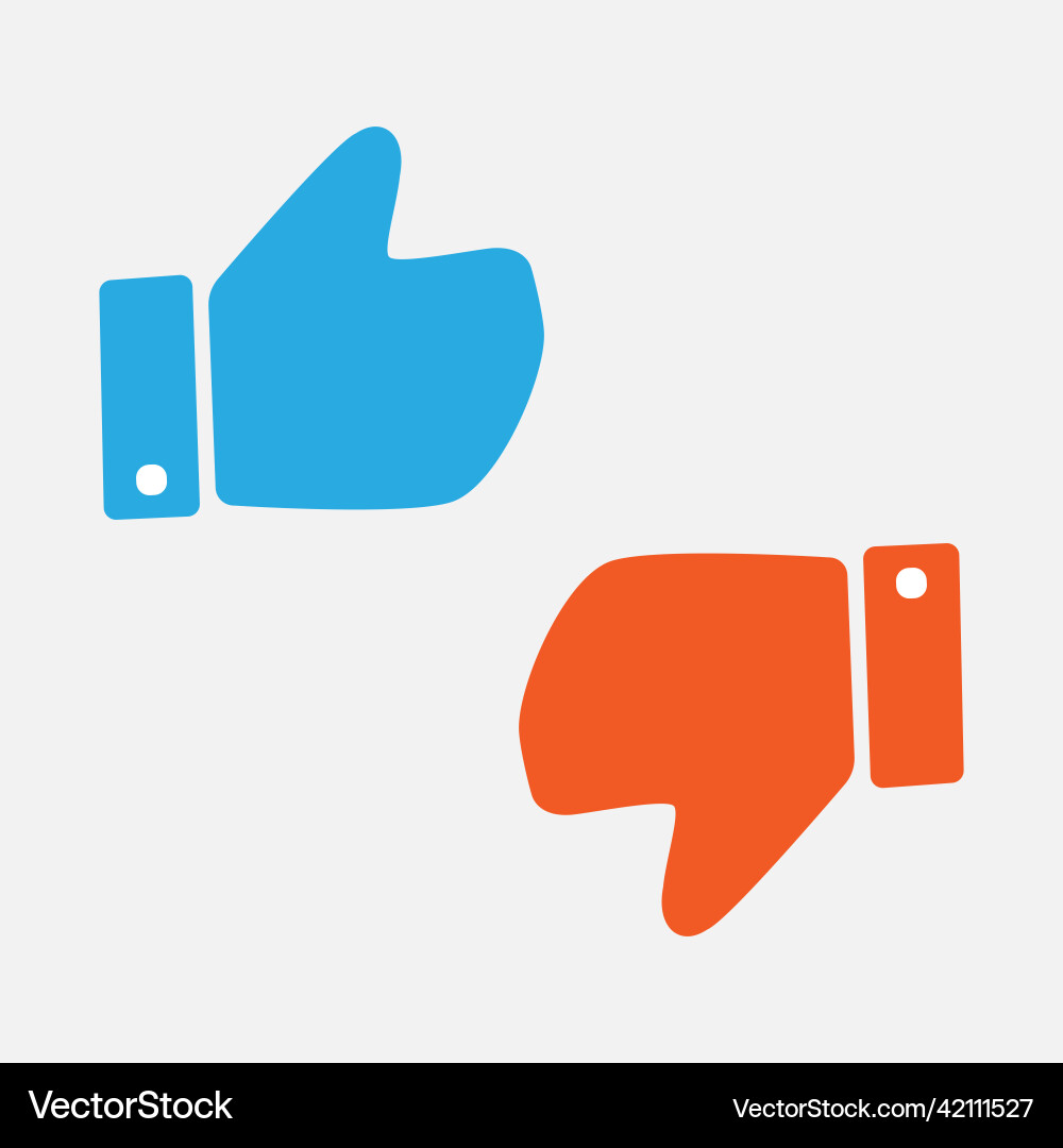 Thumb up and down like unlike icon Royalty Free Vector Image