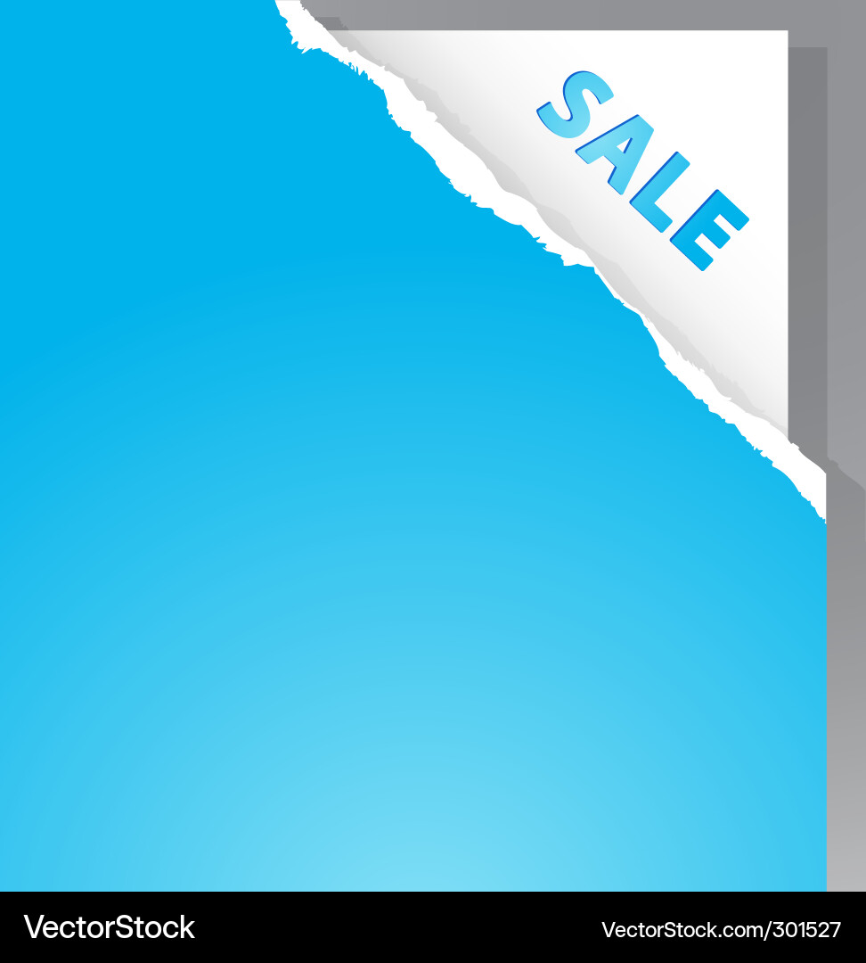 Torn paper with sale sign Royalty Free Vector Image