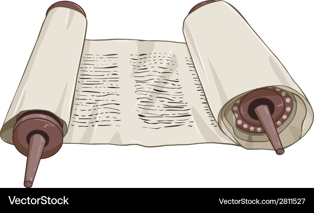Traditional jewish torah scroll with text Vector Image
