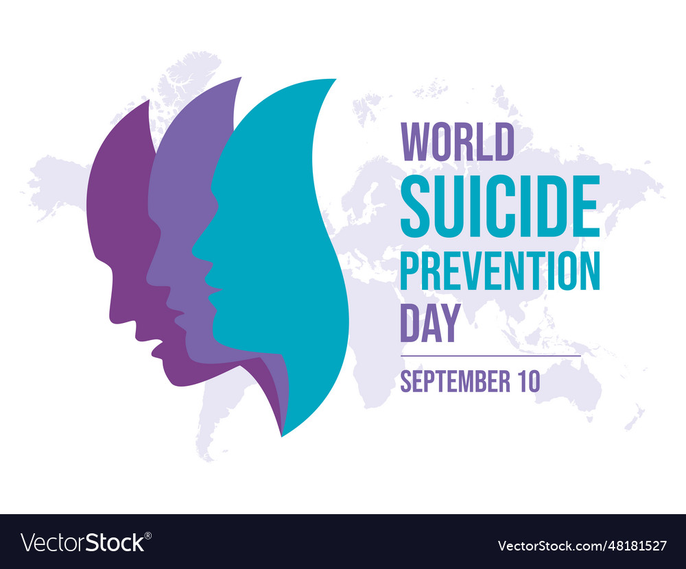 World suicide prevention day poster Royalty Free Vector