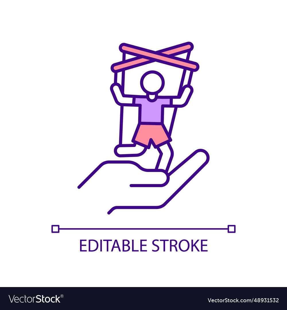 2d thin linear colorful poor boundaries icon Vector Image