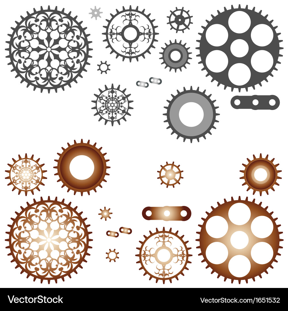 Collection of gears Royalty Free Vector Image - VectorStock