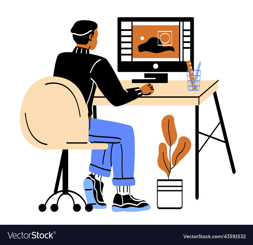 Creative worker concept Royalty Free Vector Image
