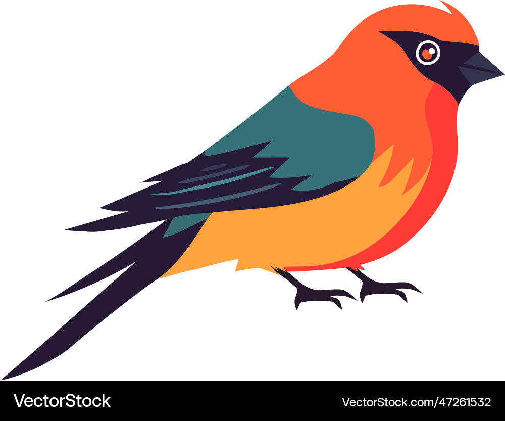 Cute cartoon little bird Royalty Free Vector Image