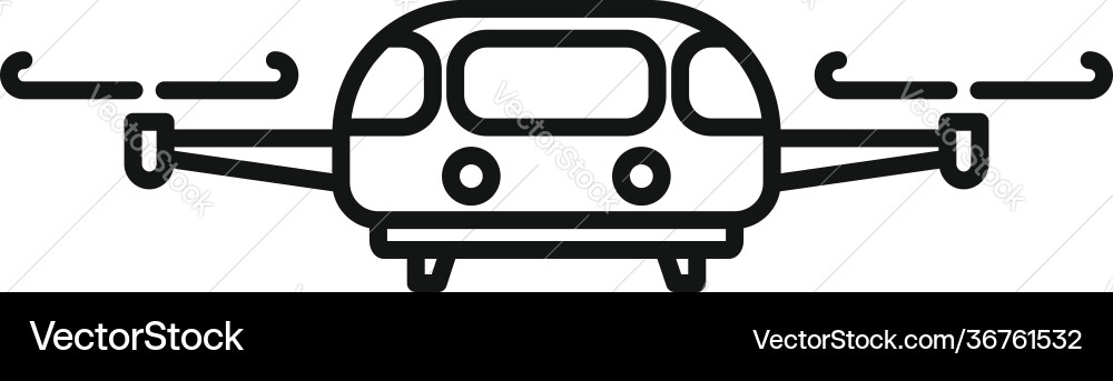 Fly taxi icon outline style Royalty Free Vector Image
