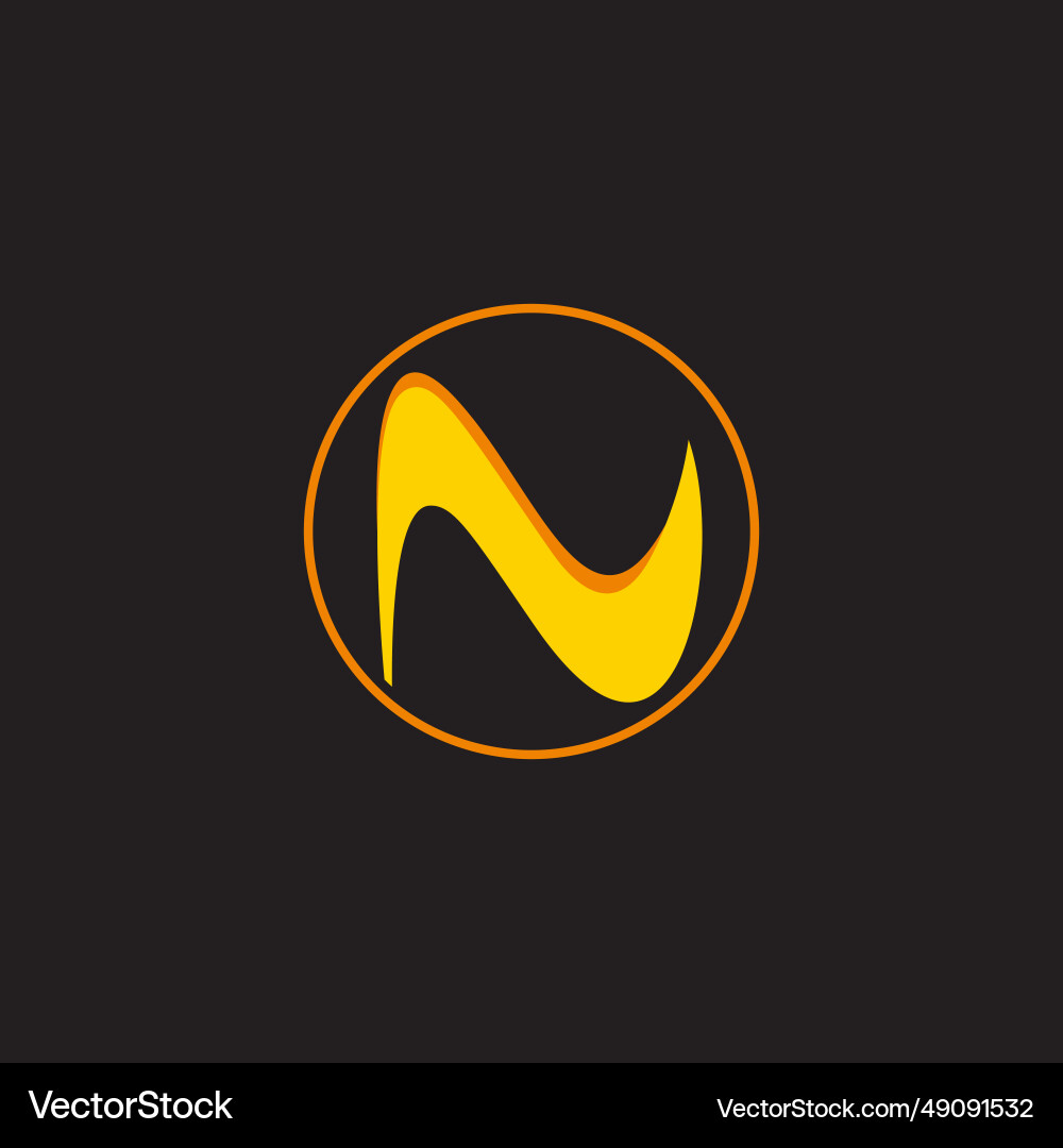 Letter n curves motion symbol logo Royalty Free Vector Image