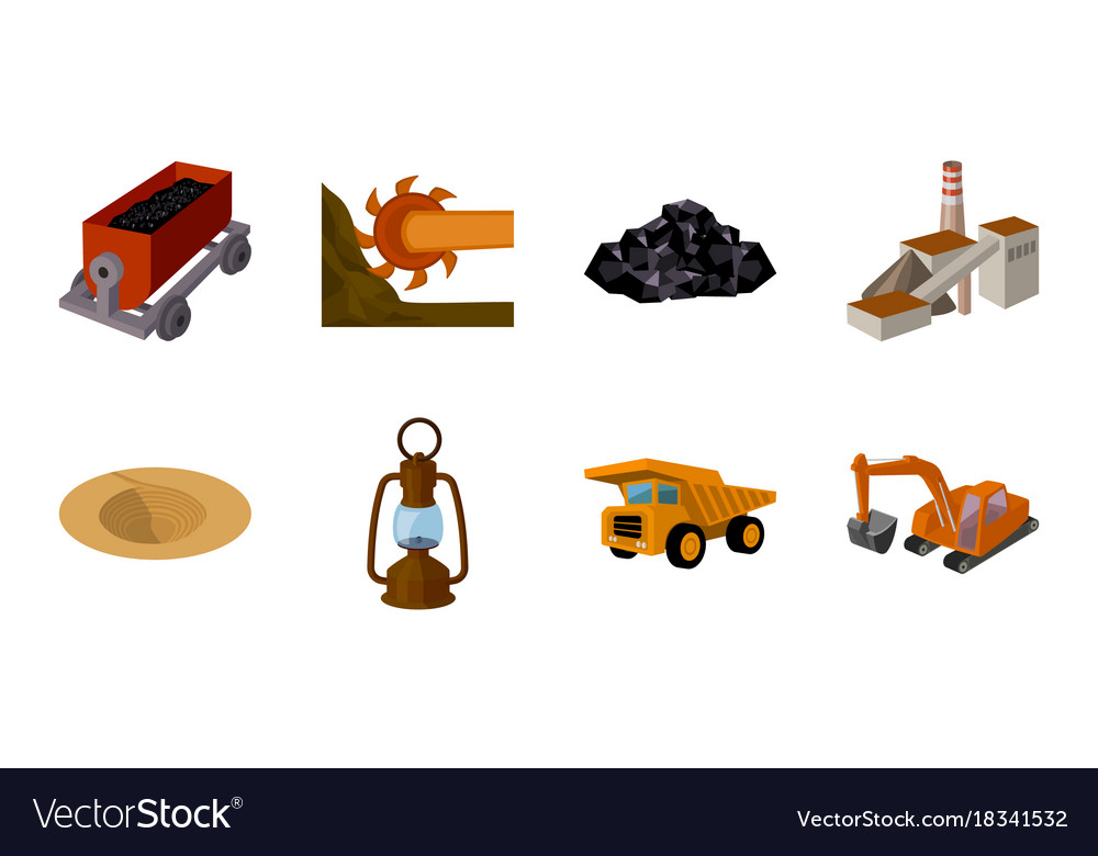 Mining industry icons in set collection for design Mining industry icons in set collection for design