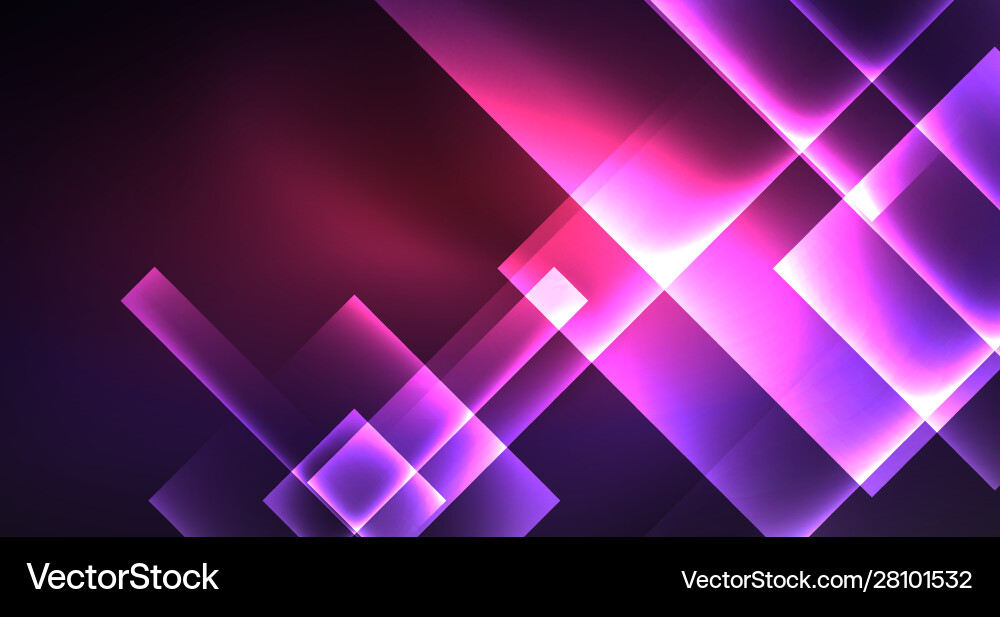 Neon shiny color squares on black modern template Vector Image
