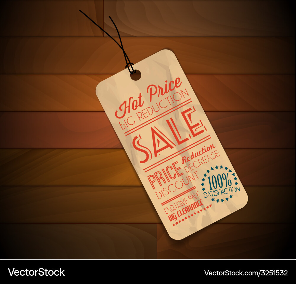 Old retro vintage grunge tag Royalty Free Vector Image