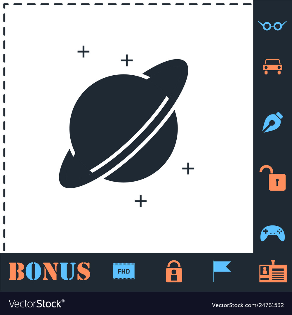 Planet icon flat Royalty Free Vector Image - VectorStock