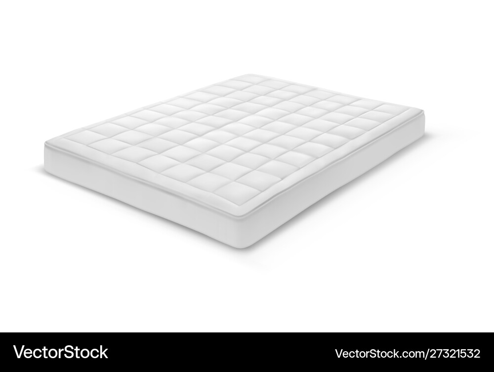 Realistic 3d double white mattress for bedroom Vector Image