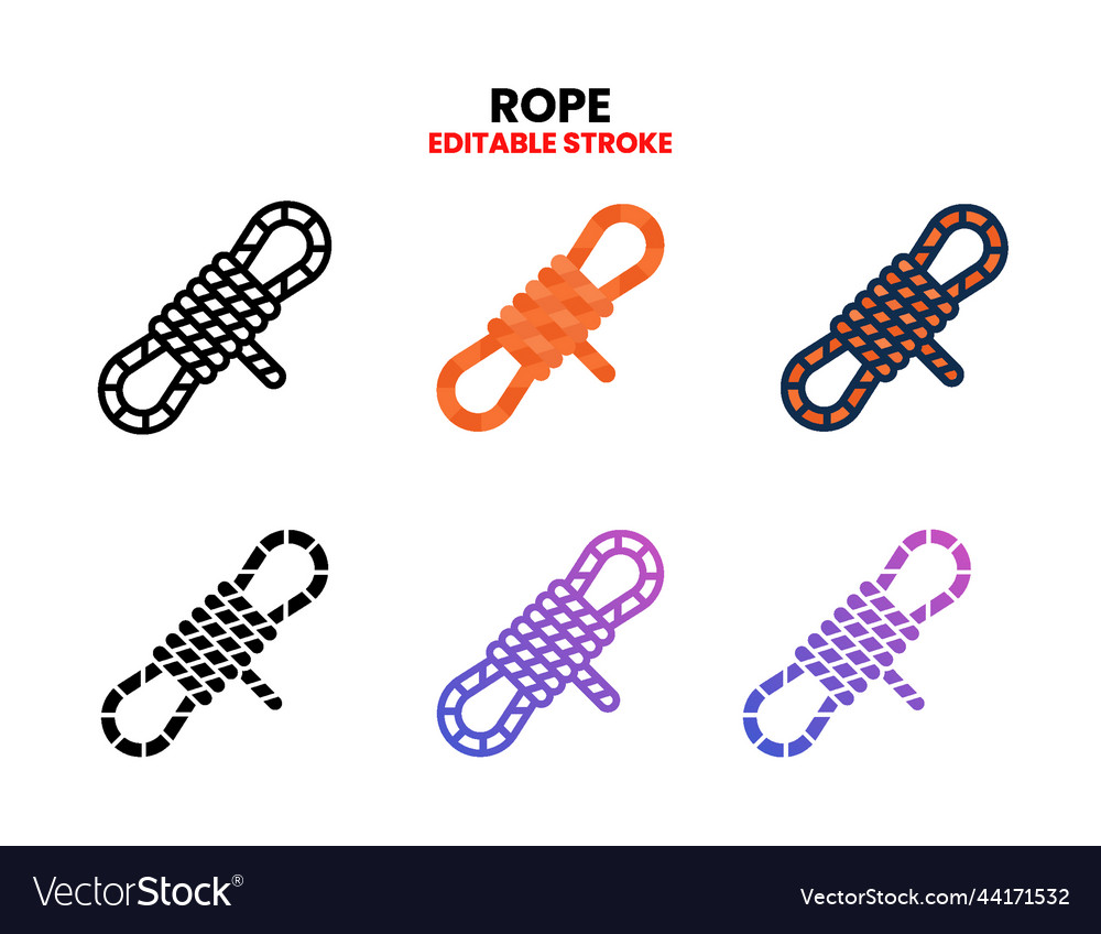 Rope icon set with different styles Royalty Free Vector