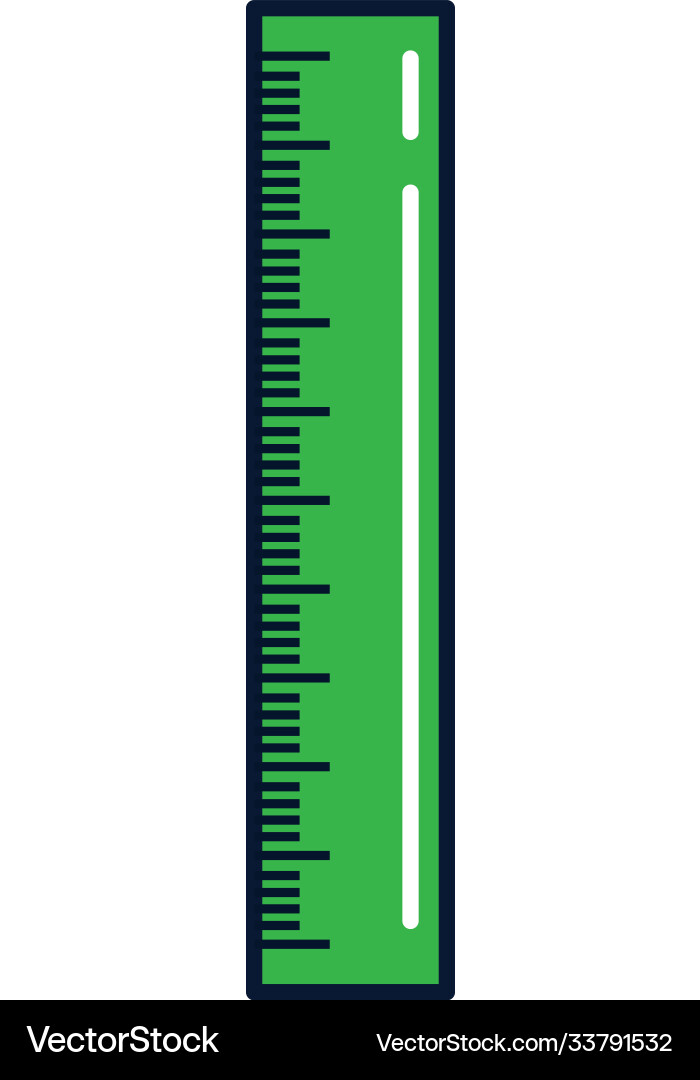 Ruler school supply line and fill style icon Vector Image