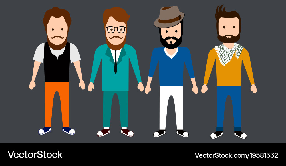 Set of hipster characters Royalty Free Vector Image