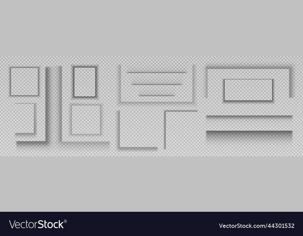 Shadow frames for web banner paper sheet Vector Image