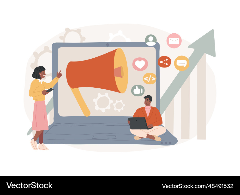 Social media management isolated concept Vector Image