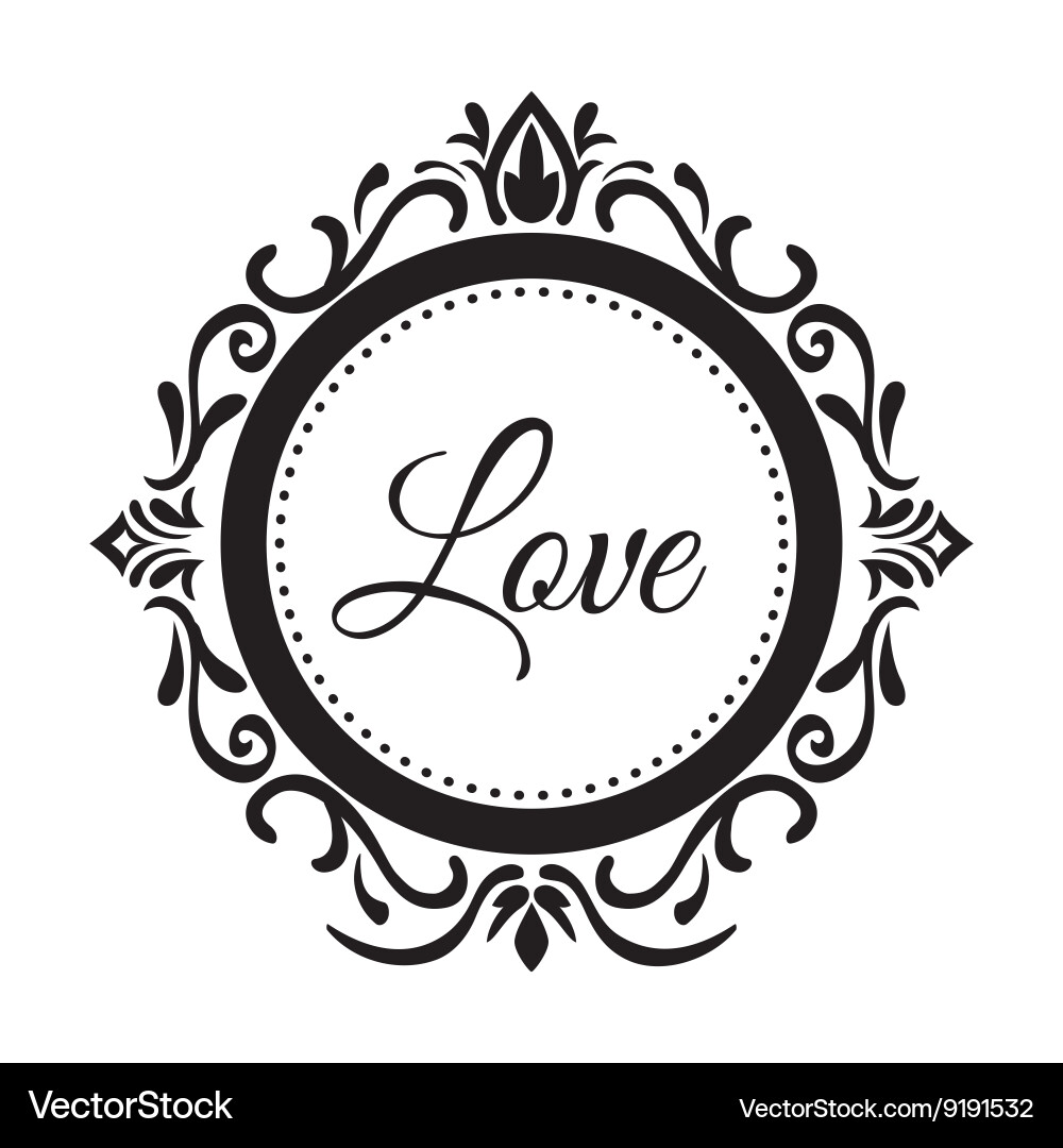 Stylish design decorated icon black and white Vector Image