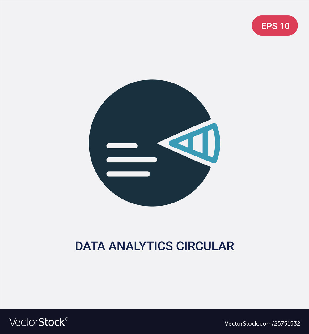 Two color data analytics circular icon from user Vector Image