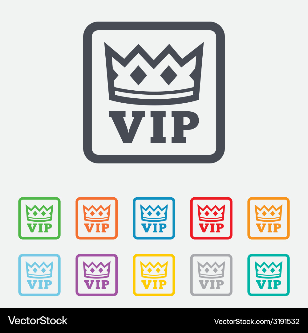Vip sign icon membership symbol Royalty Free Vector Image