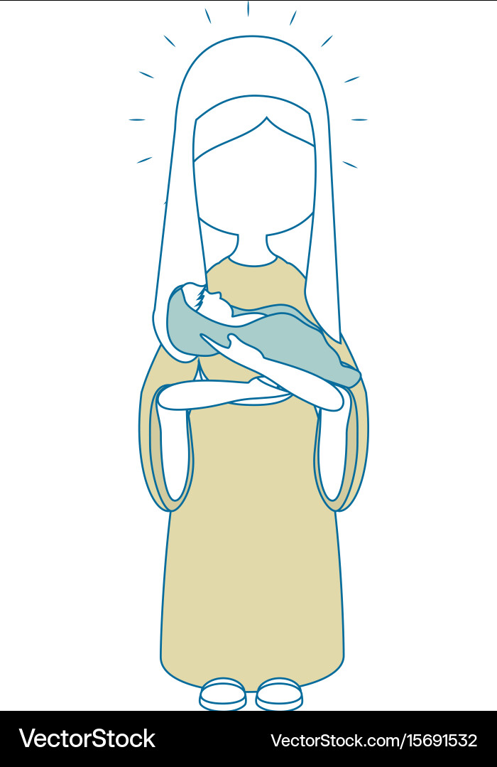 Virgin mary cartoon Royalty Free Vector Image - VectorStock