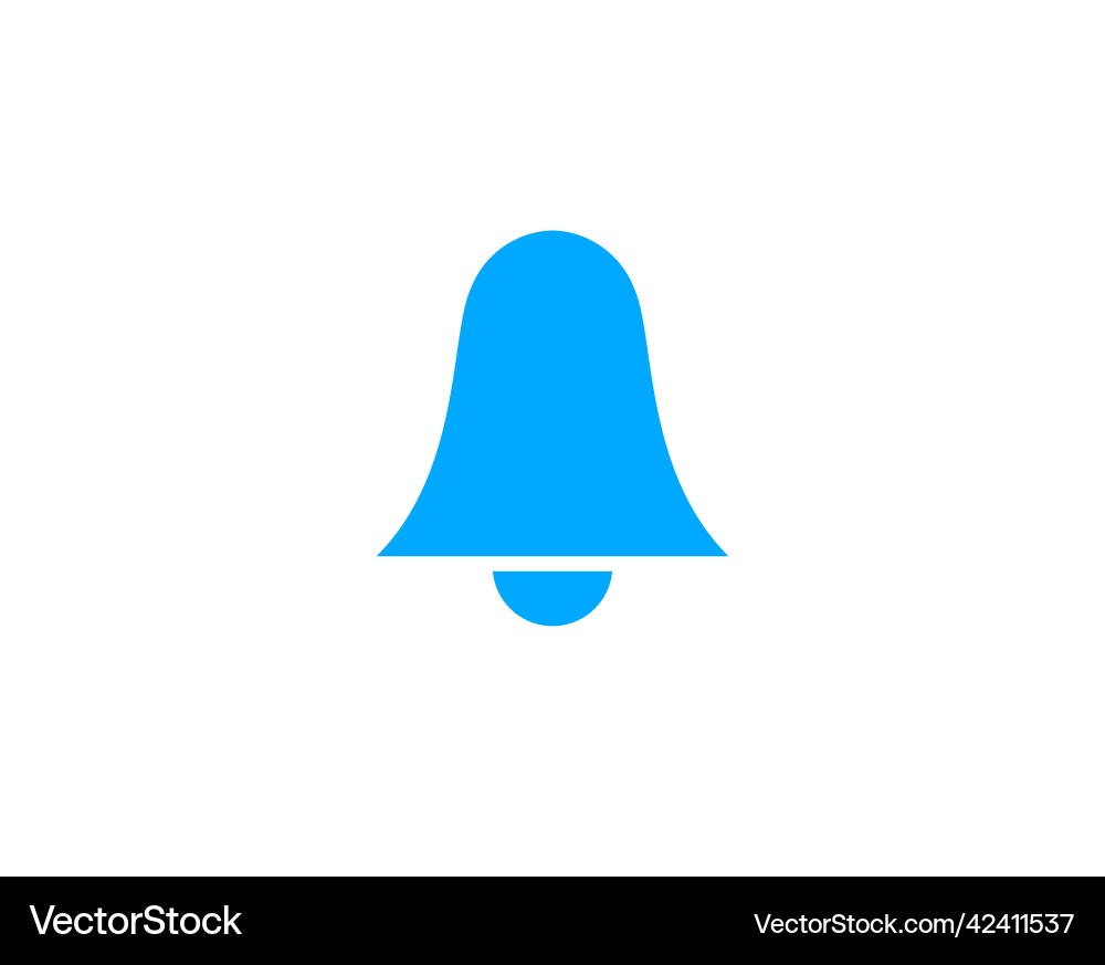 Bell icon alarm icon on the blue button Royalty Free Vector
