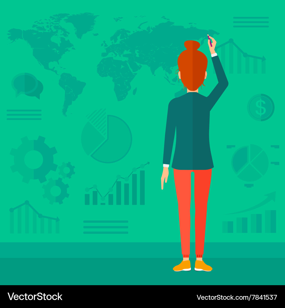 Business woman presenting report Royalty Free Vector Image