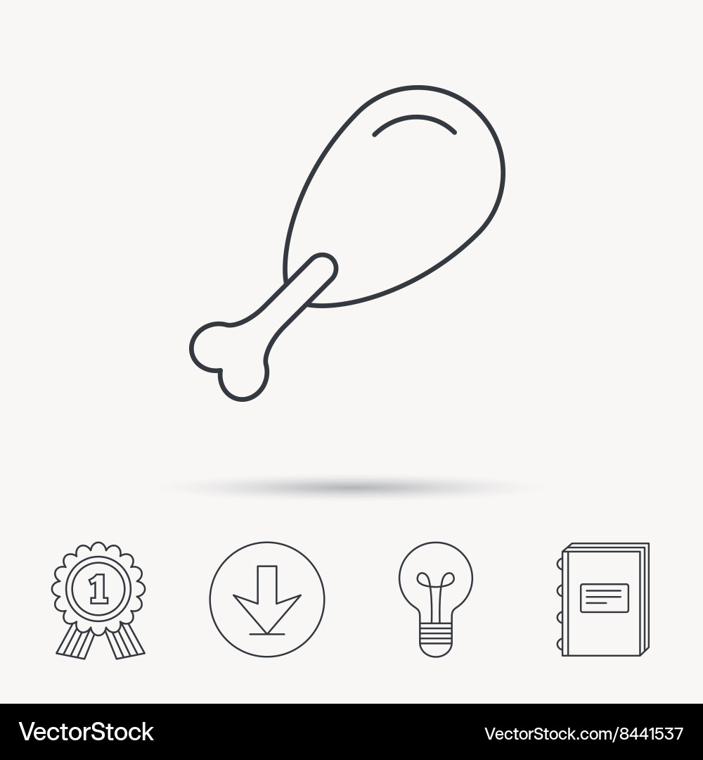 Chicken leg icon drumstick sign Royalty Free Vector Image
