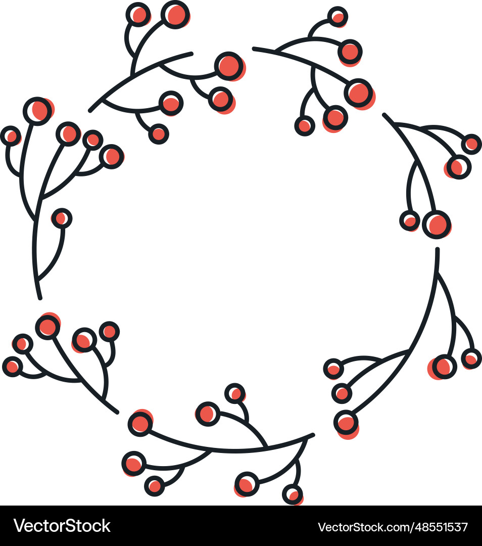 Christmas floral circle wreath Royalty Free Vector Image